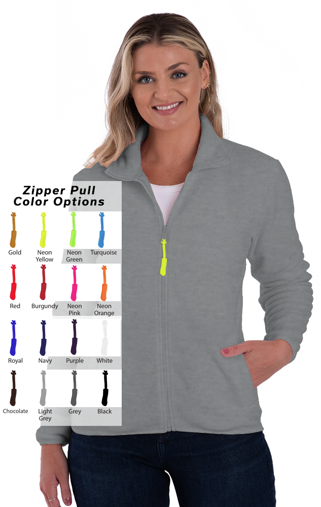 ApparelBus - Blue Generation BG6951B Custom Zipper Pull Polar Fleece Jacket